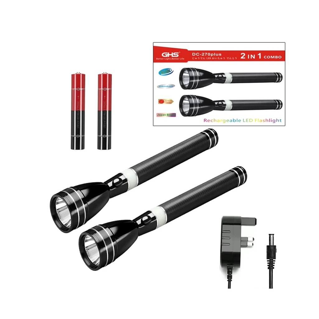 GHS- DC-270plus Durable And Aluminium LED Torch Rechargeable | Oksouq