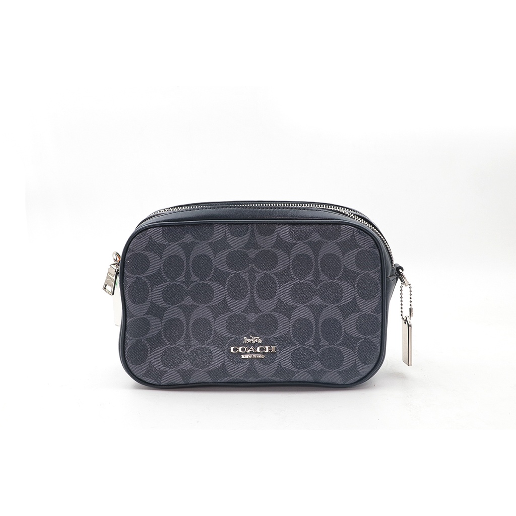 Coach Navy Blue Signature Coated Canvas And Leather Jes Camera ...