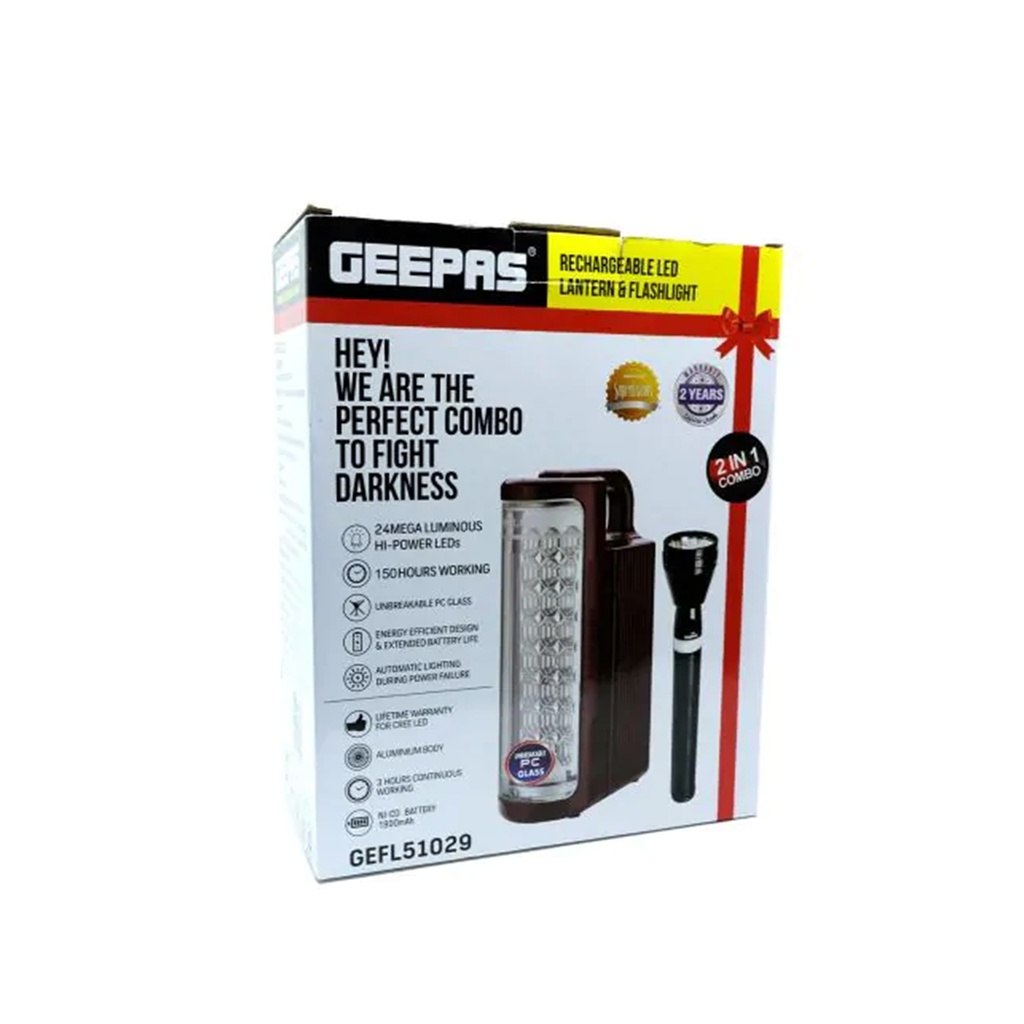 Geepas Flash Light Rechargeable LED Lantern 3SC-GEL51029 | Oksouq