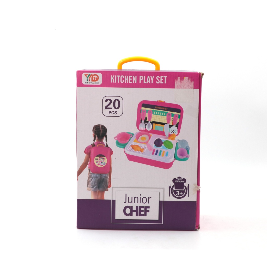 Junior Chef kitchen Backpack Play Set Toy - 20 pcs | Oksouq