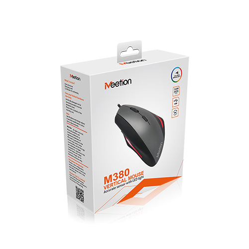 Meetion M380 Vertical Mouse Accurate Sensor With Led Light | Oksouq