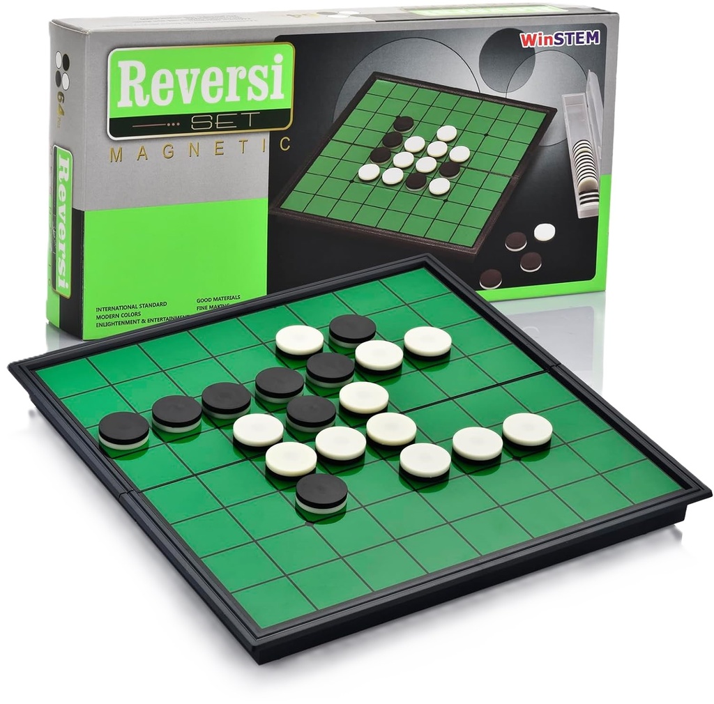Winstem Magnetic Reversi Board Game Set with Folding Board Classic ...