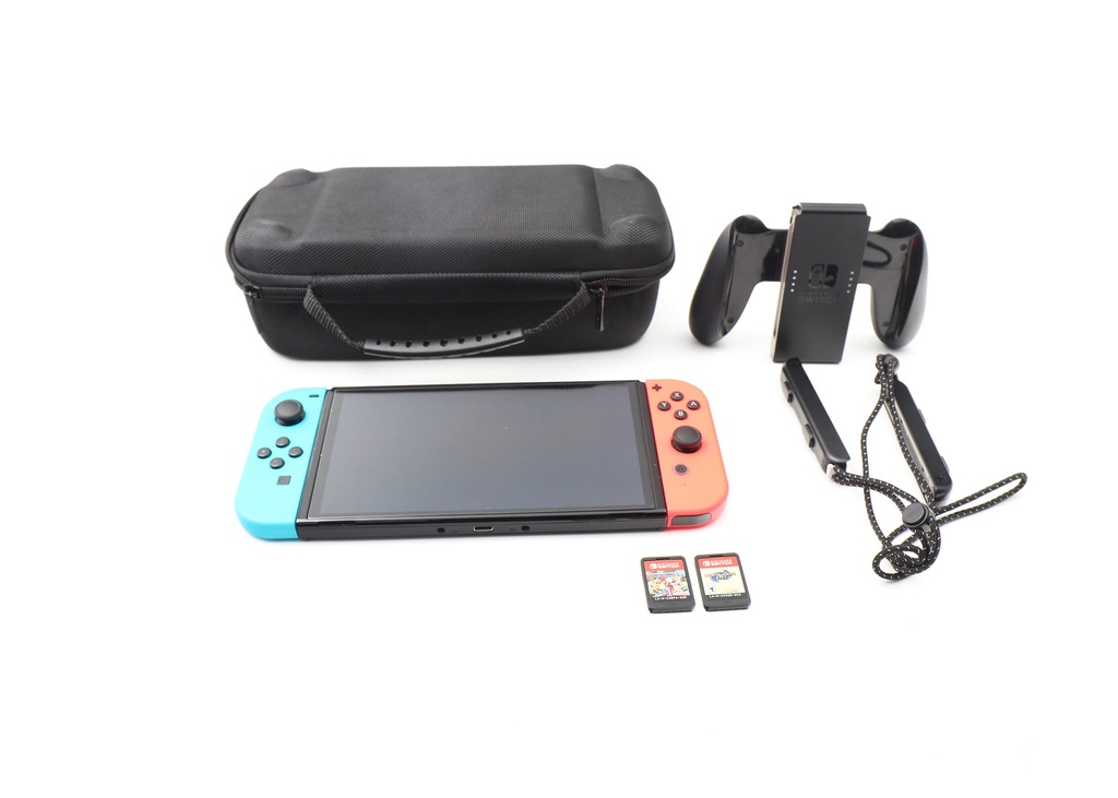 Nintendo Switch Oled Version + Joycons + 2 Games Monster Hunter Rise ...