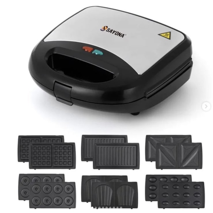Sayona Sandwich Maker Set 6 in 1 - 800W | Oksouq
