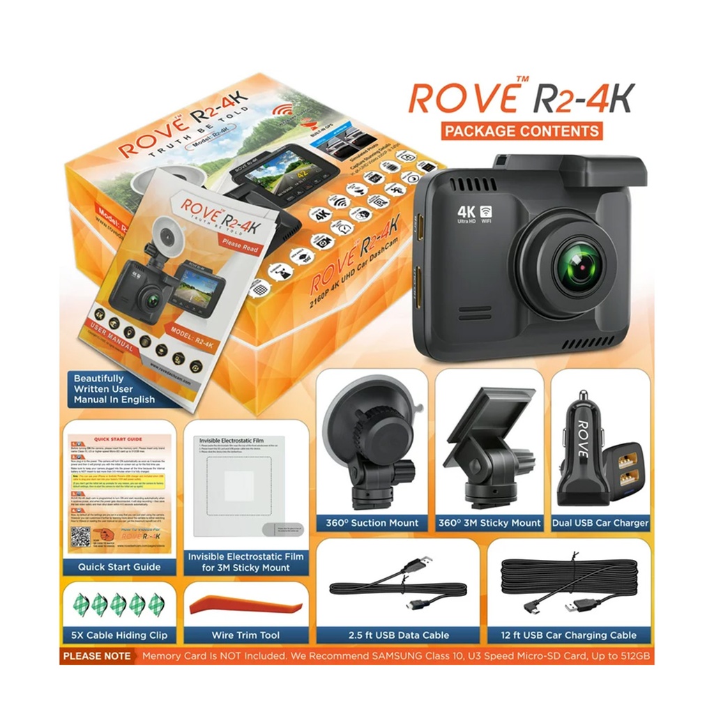 The Rove R2-4K Dash Cam Built in GPS + WIFI | Oksouq