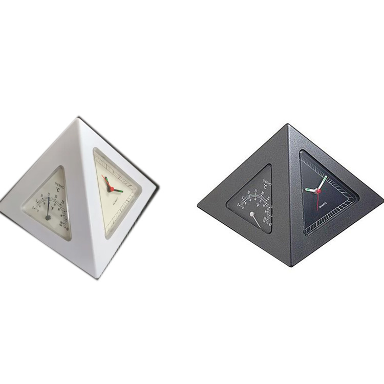 Hygrometer Pyramid Clock With THermometer And Hygrometer | Oksouq