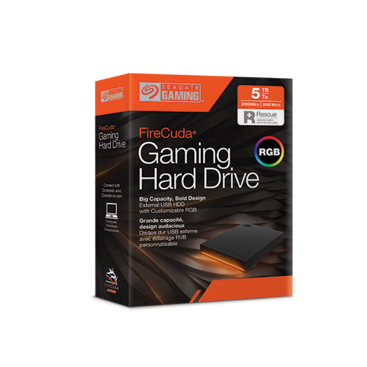 Seagate External USB Gaming 5TB Portable HDD, FireCuda Gaming Hard ...