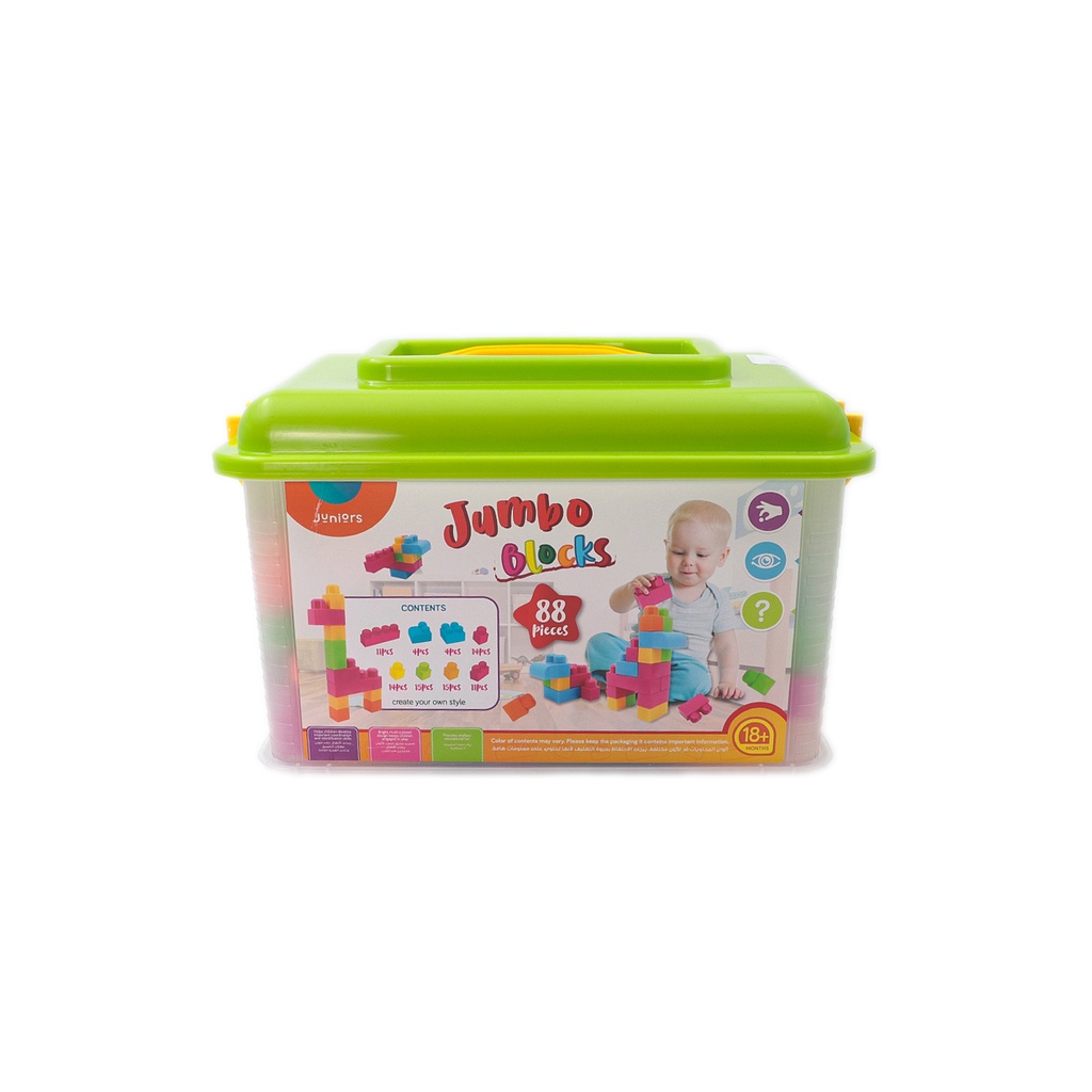 Junior Jumbo Blocks 88pcs 18+ months | Oksouq
